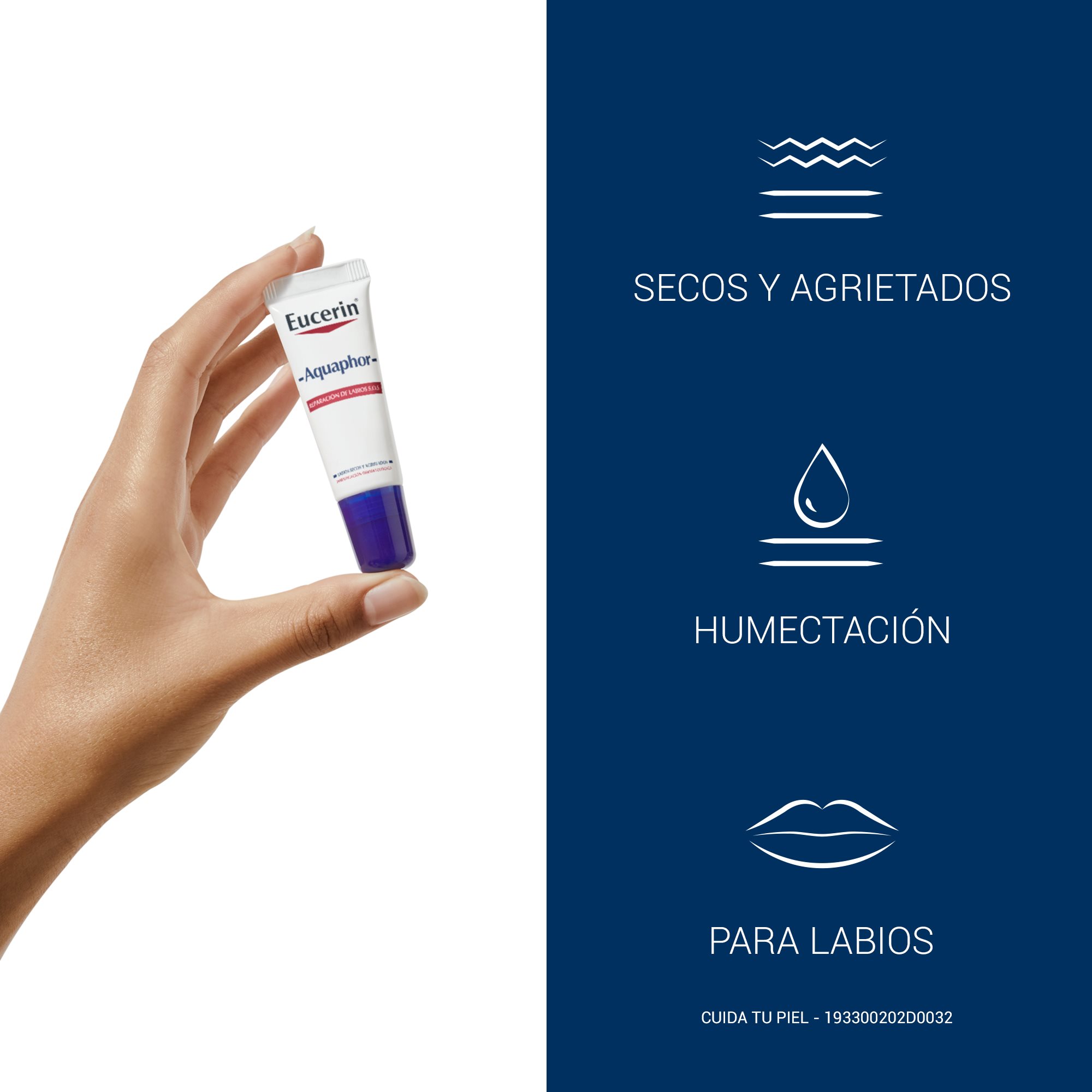 Crema Regeneradora para Labios Secos Aquaphor SOS | Eucerin