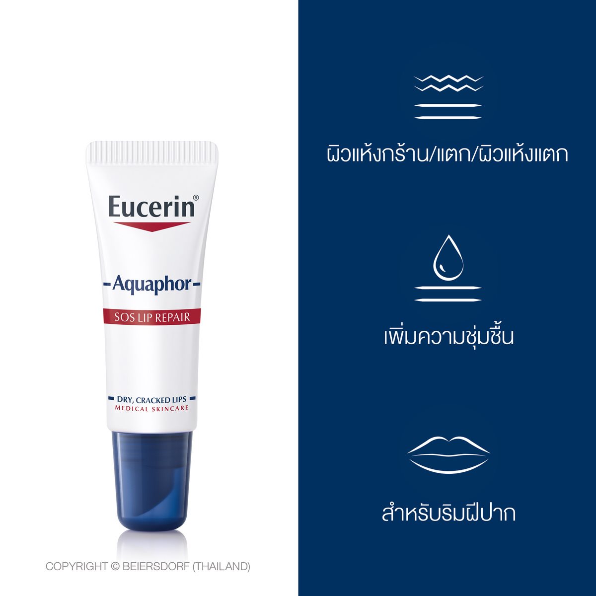 Eucerin Aquaphor SOS LIP CARE ลิปบาล์ม บำรุงปาก | Eucerin