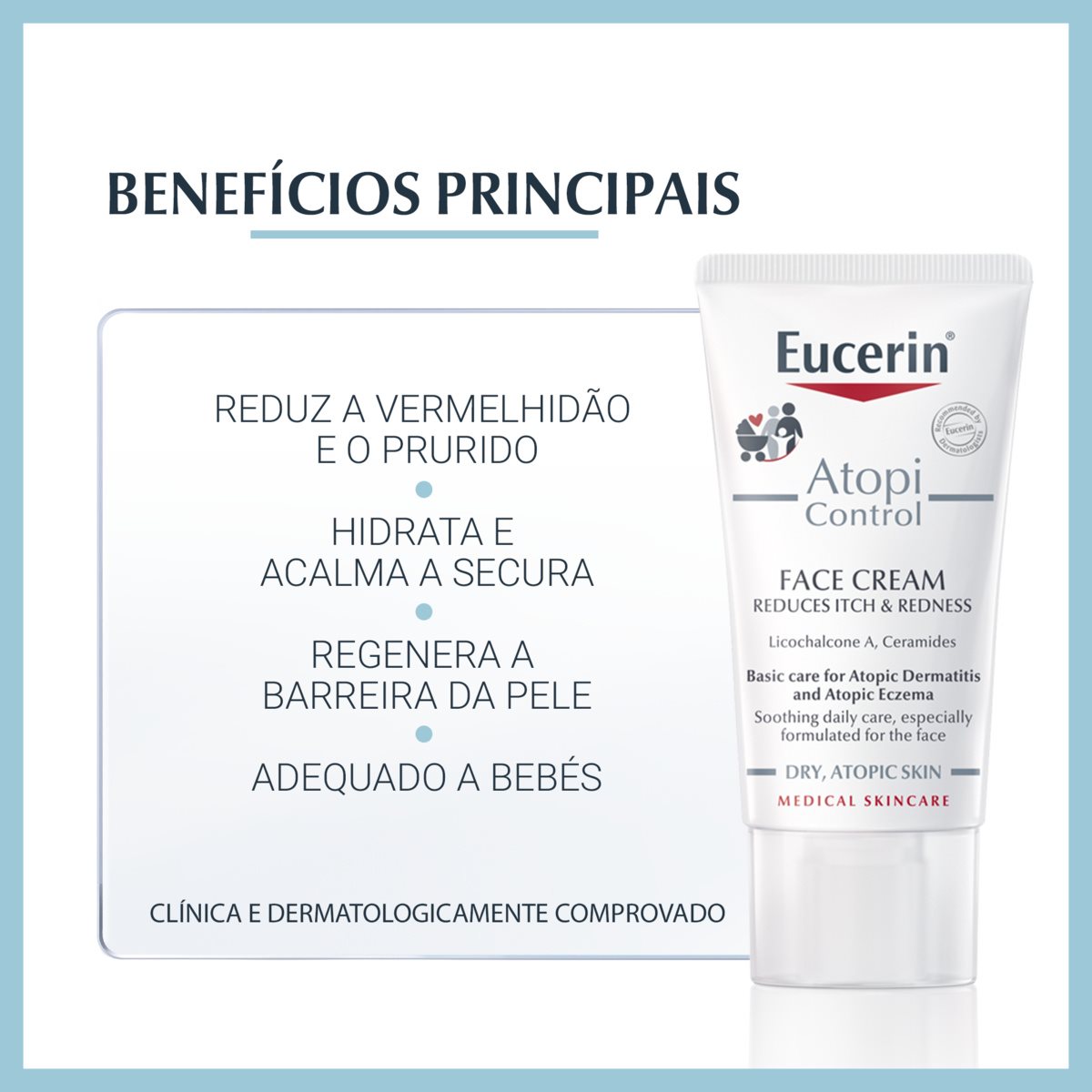 Eucerin: AtopiControl | Creme para o Rosto | Pele seca e irritável